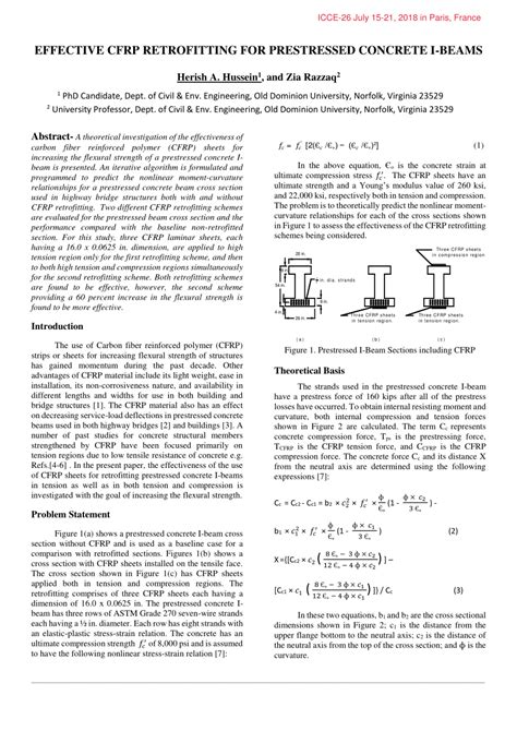 Pdf Effective Cfrp Retrofitting For Prestressed Concrete I Beams