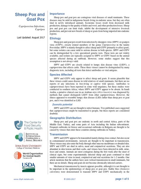 Sheep And Goat Pox Pdf Infection Clinical Medicine