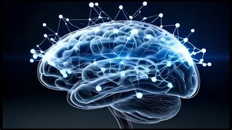 human brain with neural connections and glowing synapses brain