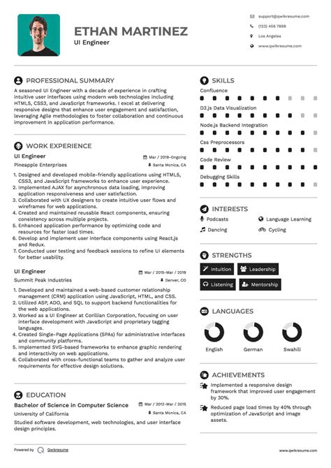 10 Ui Engineer Resume Samples And Templates For 2025
