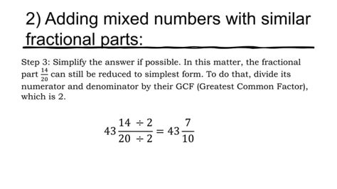 Addition Of Fractions And Mixed Numbers Pptx