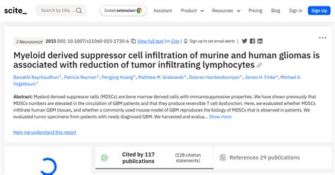Myeloid Derived Suppressor Cell Infiltration Of Murine And Human
