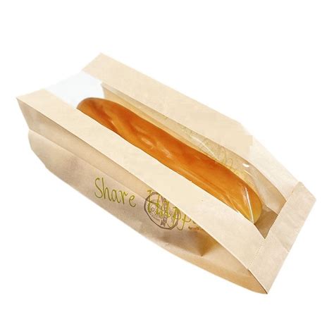 Wholesale Bakery Bread Packaging With Window Custom Kraft Paper Bag