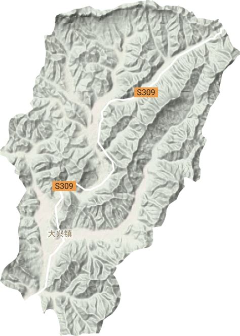 大兴镇高清地形地图
