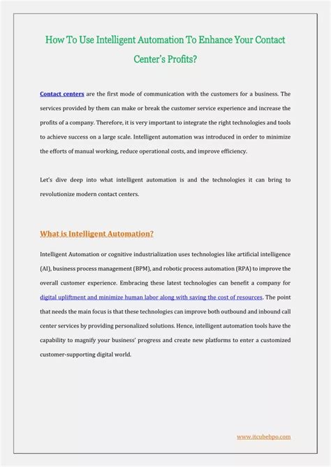 Ppt Intelligent Automation In The Modern Contact Center Empowering