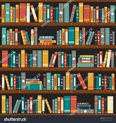 Vector Of Library Book Shelf Background 225726523 Shutterstock