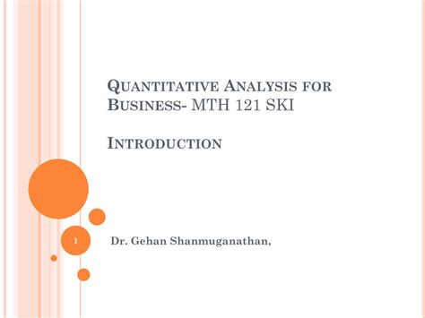Ppt Quantitative Analysis For Business Mth 121 Ski Introduction