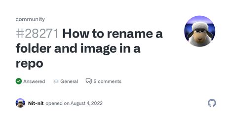 How To Rename A Folder And Image In A Repo Community Discussion