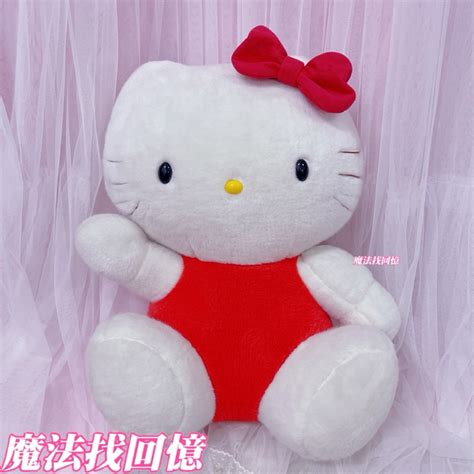 超大隻 日本製 Hello Kitty 絨毛 日式 娃娃 玩偶 厚毛 老料娃娃 三麗鷗 Sanrio 童年 蝦皮購物