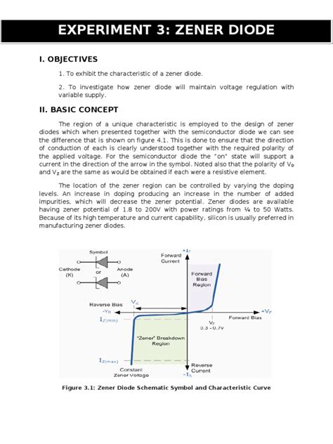 Experiment 3 Zener Diode Pdf Diode Components