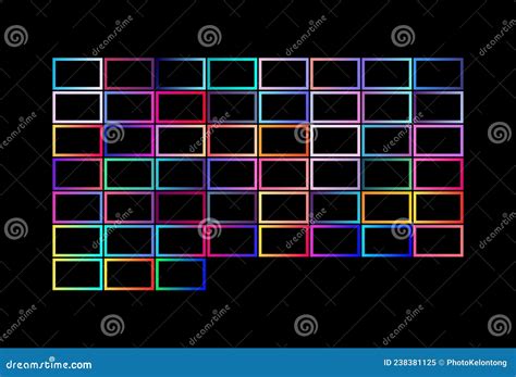 Set Gradient Rectangle Vector Illustration Stock Vector Illustration