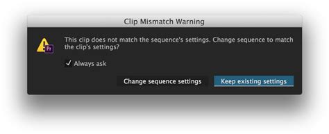 Download Clip Mismatch Warning Premiere Pro Juce Slider Clipartkey