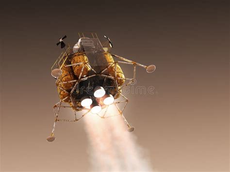 Mars Lander In The Atmosphere Of The Red Planet Stock Illustration Illustration Of Earth