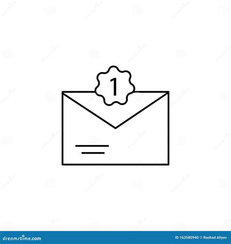 One Message Email Icon Simple Line Outline Vector Of Information Transfer Icons For Ui And Ux