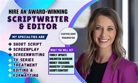 Write Movie Script For Screenplay Screenwriting Feature Film Script Tv Series By Matilda