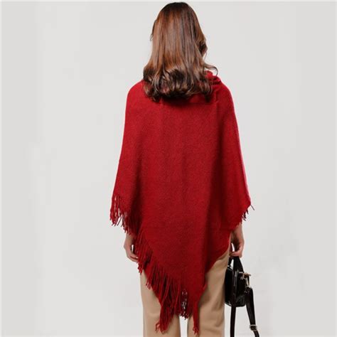 Damen-Poncho mit Fransen • Poncho-Shop
