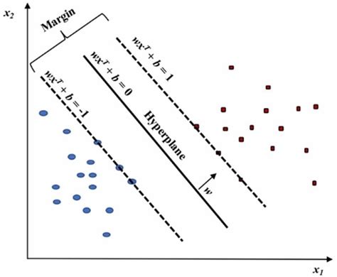 Linear Svm Model Red And Blue Two Classes Were Classified Download Scientific Diagram