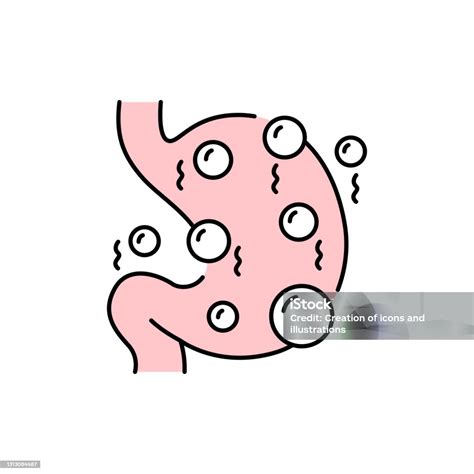 Graphisme De Ligne Dolor De Flatulence Pictogramme Pour Page Web