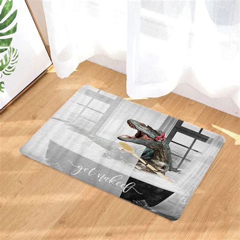 Get Naked Funny Dinosaur Bath Rugs Mats Fun Dinosaur In Bathtub Non