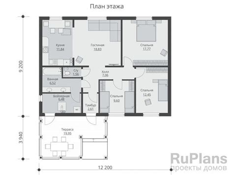 The Floor Plan For An Apartment With Two Bedroom And One Living Room In