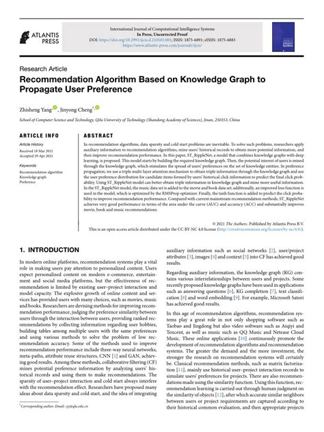 pdf recommendation algorithm based on knowledge graph to propagate