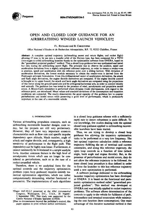 pdf open and closed loop guidance for an airbreathing winged launch