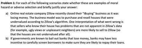 Solved Roblem 1 For Each Of The Following Scenarios St