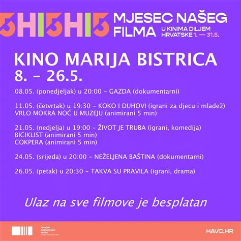 Mjesec Našeg Filma I U Kinu U Mariji Bistrici