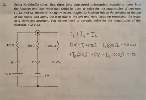 solved using kirchhoff s rules find three and only three