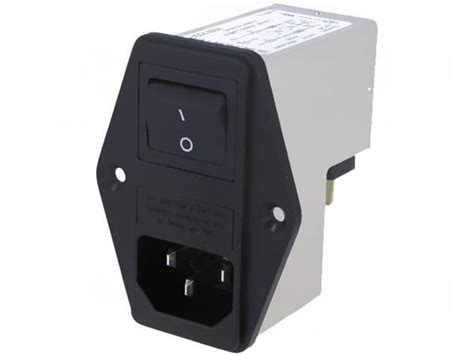 Разъем питания Ac гнездо папа 6А 250Вac Iec 60320 25 85°c