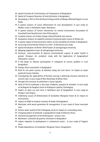 Current GIS Research Trends In Jahangirnagar University PDF