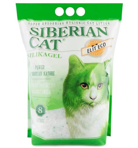 Сибирская Кошка Наполнитель для кошачьего туалета Элита ЭКО силикагель зеленые гранулы 8