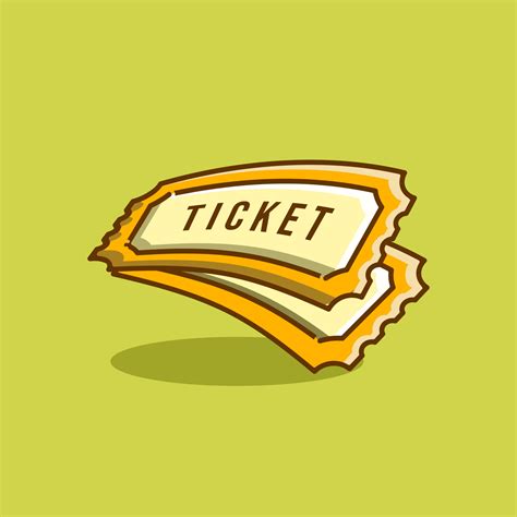Ticket Illustration In Cartoon Style On Isolated Background Ticket