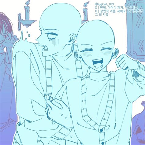 【线稿素材】单双人互动线稿素材—“进鬼屋” 哔哩哔哩