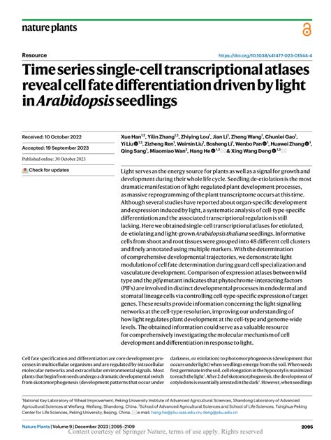 Pdf Time Series Single Cell Transcriptional Atlases Reveal Cell Fate