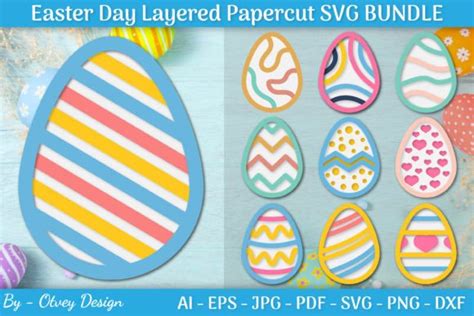 Easter Egg Layered Laser Cut Bundle Graphic By Otvey Design · Creative Fabrica