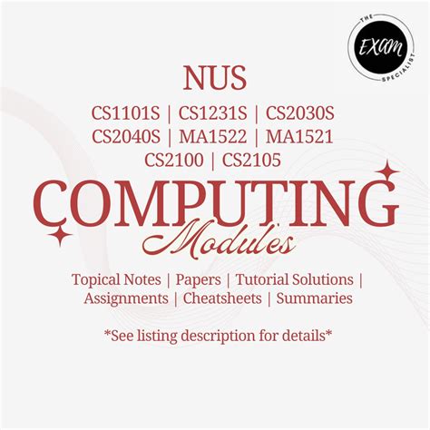Nus Computing Computer Science Modules Package Nus Cs Cs1231s