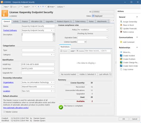 Viewing License Usage Statistics And The Tracked Software Summary How
