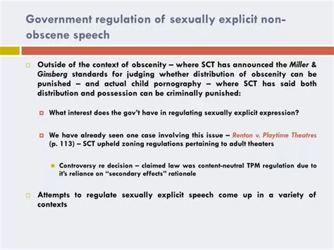 PPT Government Regulation Of Sexually Explicit Non Obscene Speech PowerPoint Presentation ID