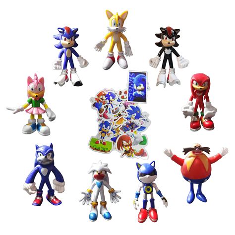 Buy Sonic Sticker Figure 9pcslot 35inch Sonic Figure Toys Sonic Boom Amy Rose Sticks Tails