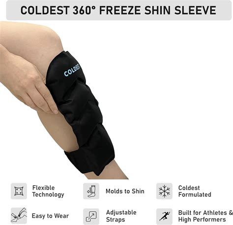 Coldest Shin Splints Relief Ice Pack Therapy Gel Reusable Compression