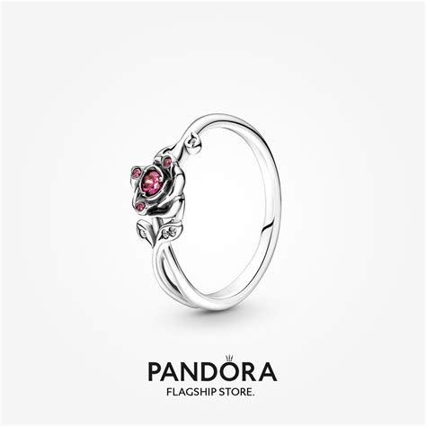 Pandor A Anel De Prata Disney Beauty E O Rosa Besta W648 Shopee Brasil