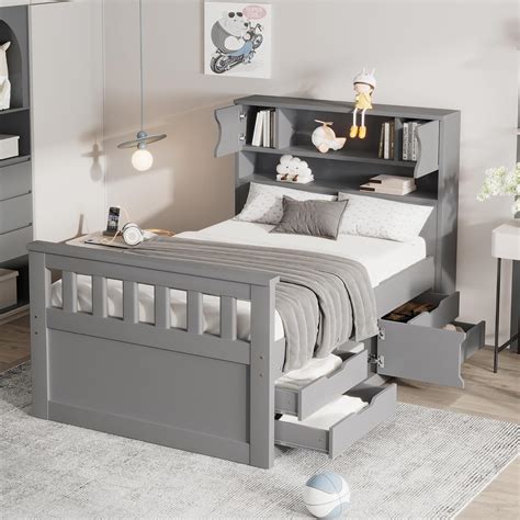 Bellemave Twin Size Captains Bed With Storage Drawers