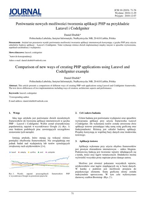 Pdf Porównanie Nowych Możliwości Tworzenia Aplikacji Php Na