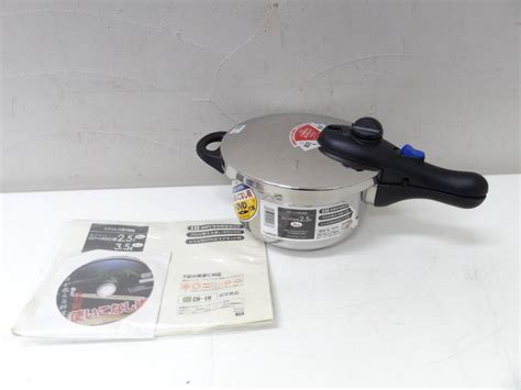 103圧力鍋片手圧力鍋 25l パール金属 ステンレス製3層底 Ih Ch 取扱説明書・使いこなしdvd付き♪の落札情報詳細