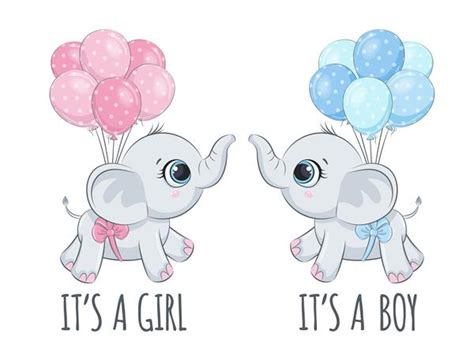 بچه فیل های ناز با عبارت بادکنکی این پسر است دختر است 1656147