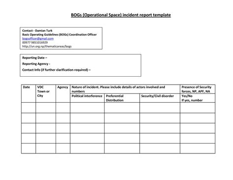 Incident Report Template Employee Police Generic ᐅ TemplateLab