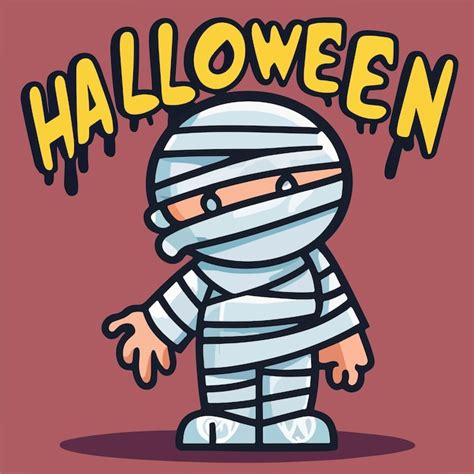 Premium Vector Happy Halloween Party Poster With Mummy Vector