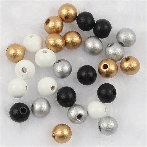 Badu Bg 50 200 бр 8 10 12 мм смесени цветни дървени мъниста с дупка Кръгли топки Свободни
