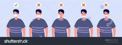 Correct Mask Wear Avoiding Risks Use Stock Vector Royalty Free